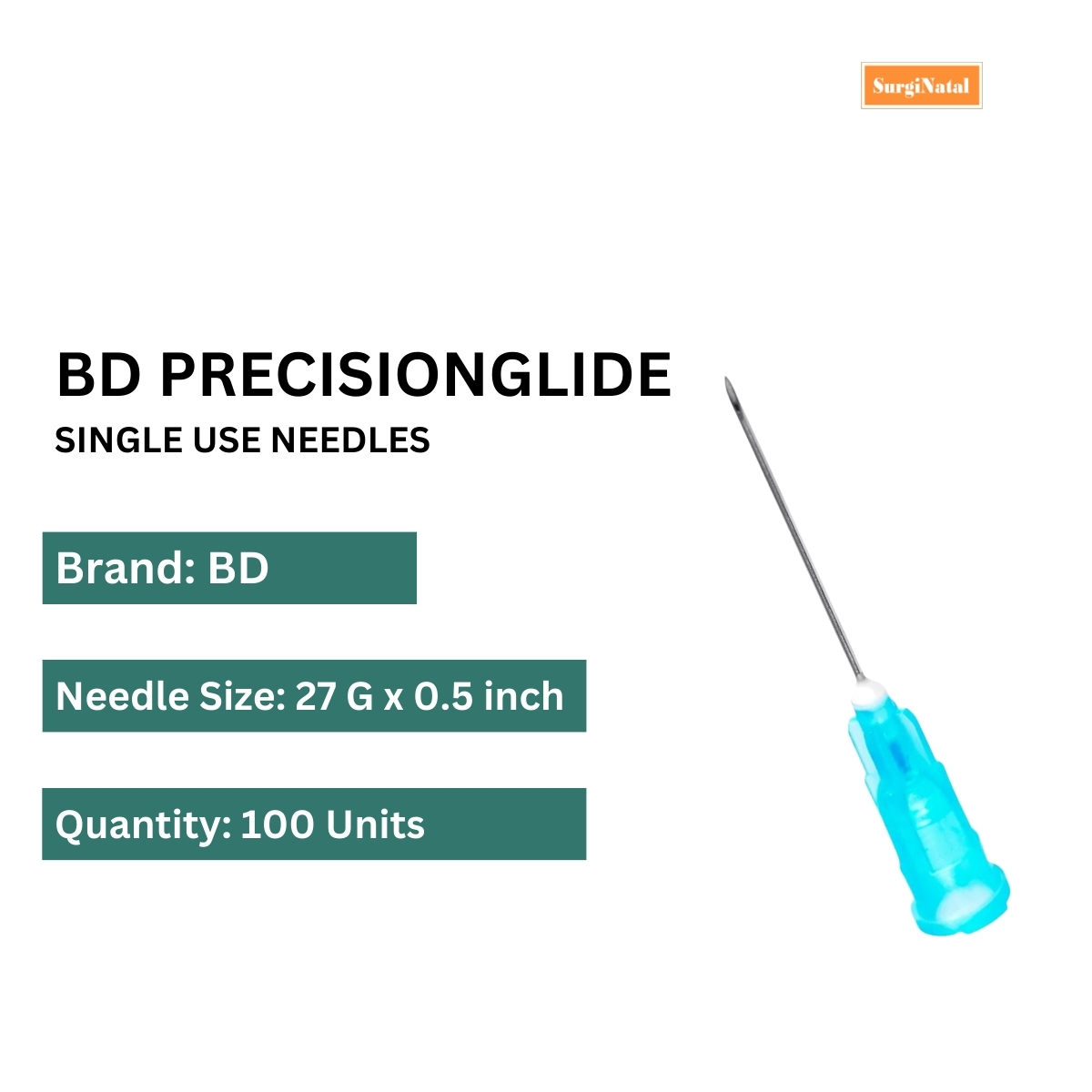 BD Needles PrecisionGlide 27G*0.5 inch - 100 Units Pack | SurgiNatal